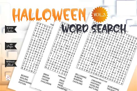 Halloween Word Search Puzzles For Adults Graphic By Geniousify