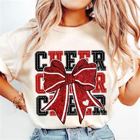 Cheerleading T Shirt Coquette Cheer T Shirt Cheer Mom Shirt Cheer