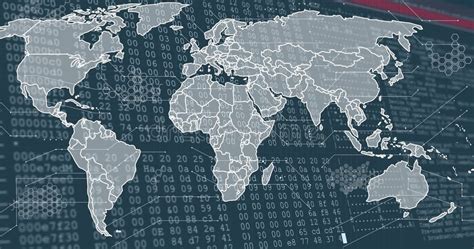 World Map And Binary Code Global Data Processing Image Stock Image Image Of Software Network