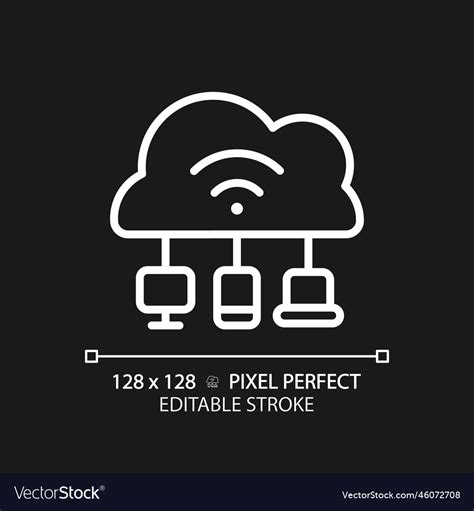 Cloud Based Iot Pixel Perfect White Linear Icon Vector Image