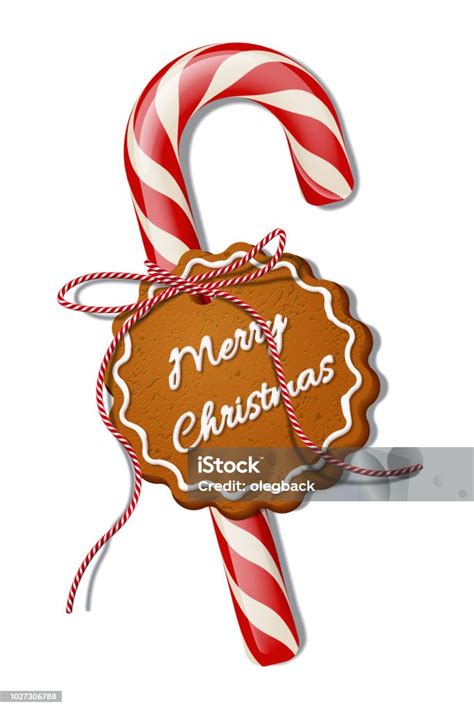 레드 크리스마스 캔디 지팡이 빨간색 줄무늬 리본 및 메리 크리스마스 텍스트와 쿠키 벡터 크리스마스 디자인 요소입니다 12월에 대한 스톡 벡터 아트 및 기타 이미지 Istock