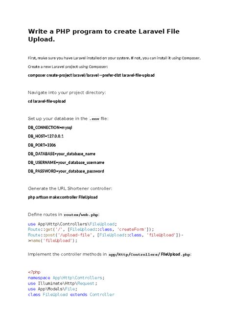 Write A Php Program To Create Laravel File Upload First Make Sure