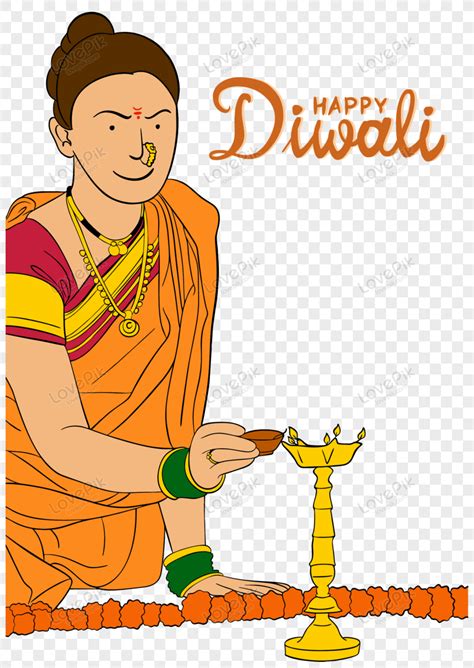 장식된 디왈리 축하 배경의 인도 축제 Png 일러스트 무료 다운로드 Lovepik