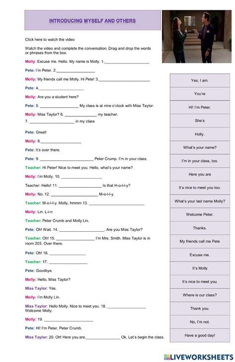 Ficha De Introducing Myself And Others Inglese