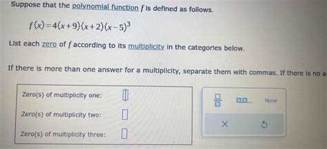 solved suppose that the polynomial function f is defined as follows f
