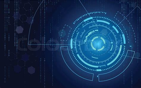 Blue Technology Circle And Computer Science Abstract Backgro Colourbox
