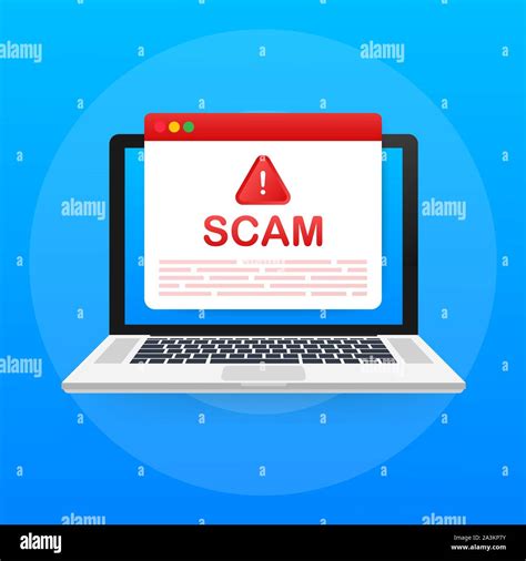 Scam Alert Hacker Attack And Web Security Vector Concept Phishing Scam Network And Internet