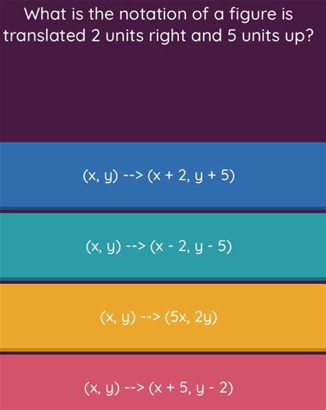 What Is The Notation Of A Figure Is Translated 2 Units Right And 5
