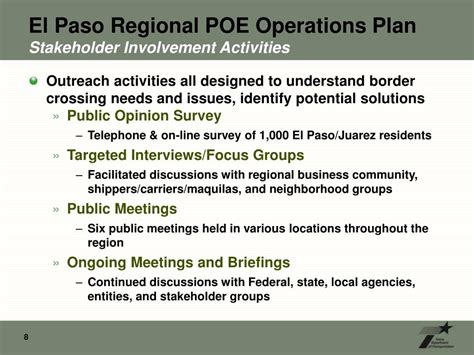 Ppt El Paso Regional Poe Operations Plan Enhancing Border
