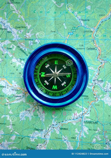 Compass On Blue World Map Stock Image 22514737