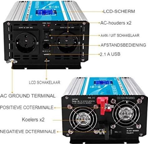 Omvormer V V Omvormer V V Pure Sine Wave Omvormer Koelbox Bol