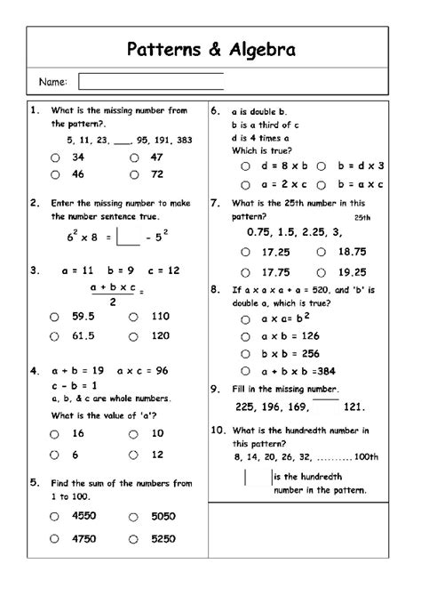 Patterns And Algebra Extension Studyladder Interactive Learning