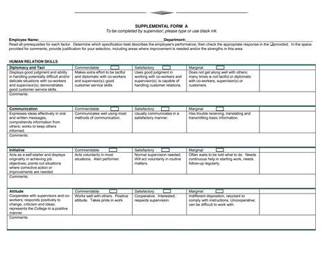 Free Printable Employee Evaluation Form Templates Pdf Excel Word