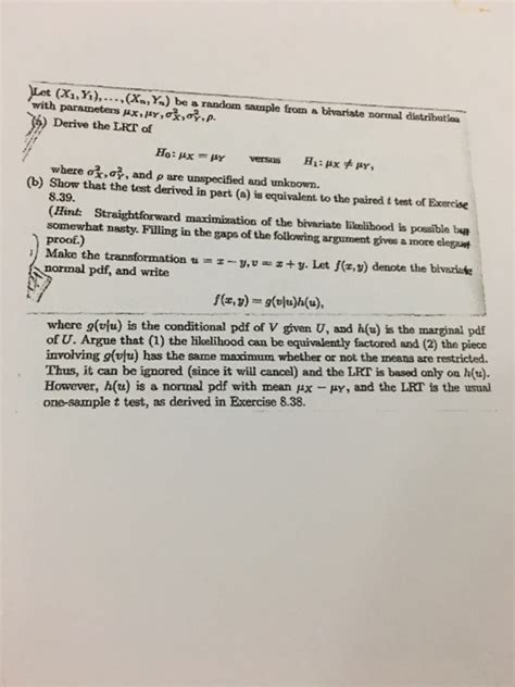 Let X 1 Y 1 Be A Random Sample From A Bivariate