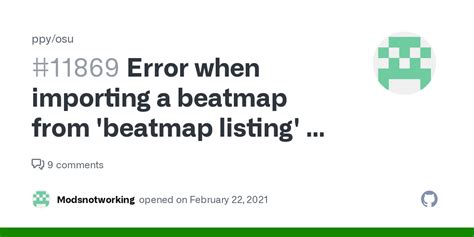 Error When Importing A Beatmap From Beatmap Listing In Osulazer
