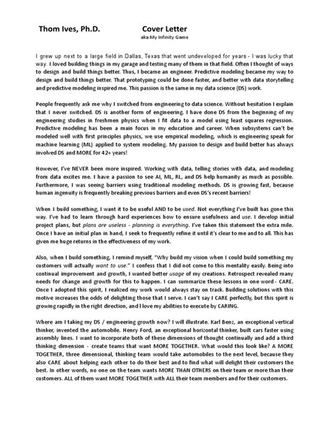 thom ives ph d cover letter pdf car data