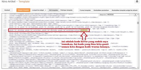 Cara Mengganti Warna Template Blog Dengan Metode Elemen Nino Artikel