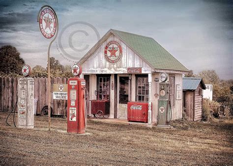 1920s Gas Station Texaco Vintage Gas Station And Pumps Ny Photo