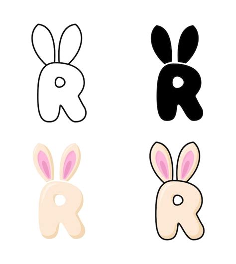 고립 된 플랫 스타일의 알파벳 R 프리미엄 벡터