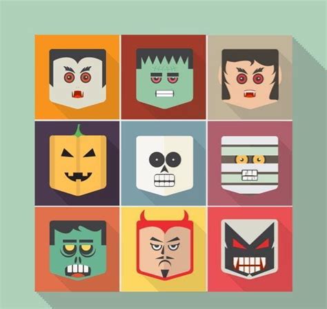 할로윈 얼굴 벡터 팩 Eps Uidownload