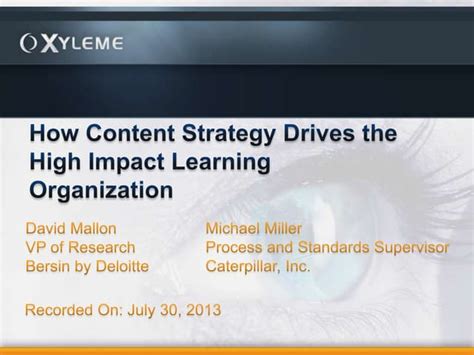 How Content Strategy Drives The High Impact Learning Organization Pptx
