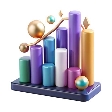 Extraordinary Modern Bar Graph Data Visualization Cutout Isolated