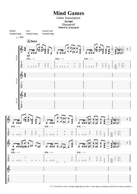 Mind Games Tab And Chords Accept