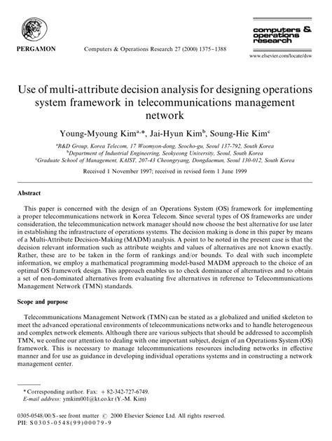 Pdf Use Of Multi Attribute Decision Analysis For Designing Operations