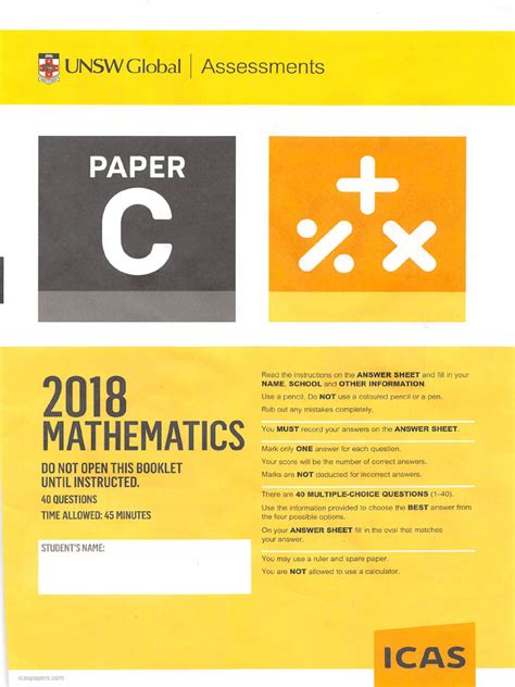 Maths C 2018 Pdf