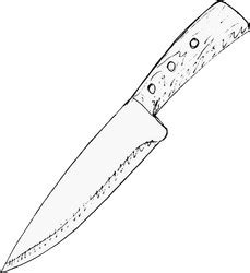 Flat Cartoon Carving Knife Isolated Royalty Free Vector