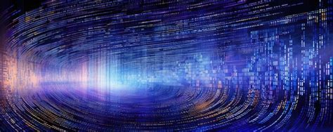 Premium Photo Wide Panoramic Representation Of A Flowing Binary Code