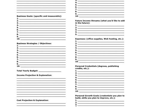 One Page Business Plan Template Word Free One Page Business Plan