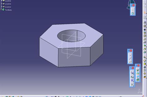 tutorial to create a hexagonal nut with a fillet on the top and bottom of the nut using body