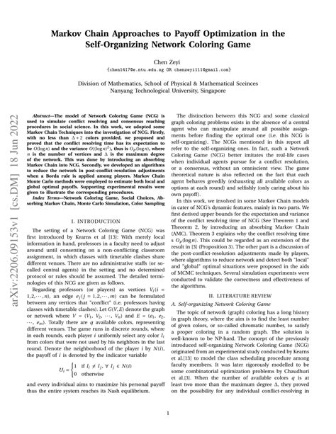 Pdf Markov Chain Approaches To Payoff Optimization In The Self