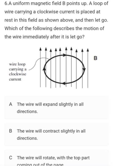 solved 6 a uniform magnetic field b points up a loop of