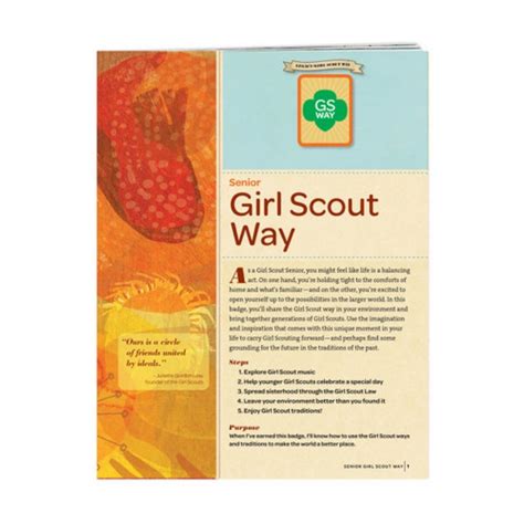 Senior Girl Scout Way Badge Requirements Gssem Service Center Pickup