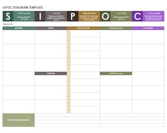 SIPOC Diagram Excel Template Generate Business Process Etsy
