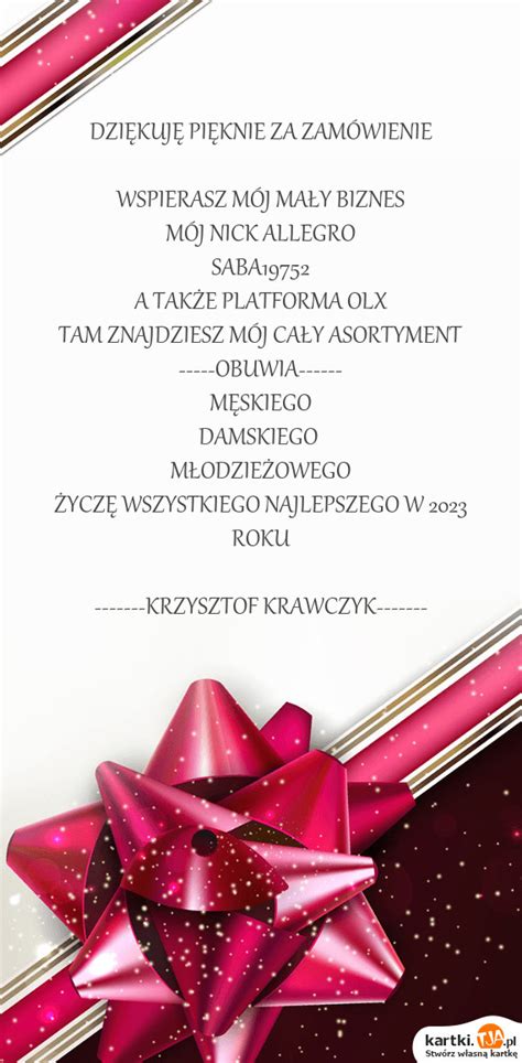 Dzi Kuj Pi Knie Za Zam Wienie Darmowe Kartki