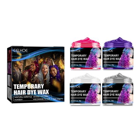 4 Colors Temporary Hair Dye Wax Set One Time Diy Hair Color Wax Mud For