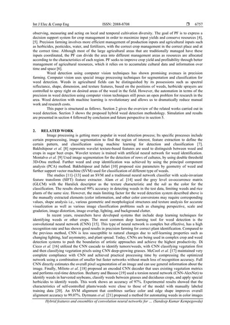 Hybrid Features And Ensembles Of Convolution Neural Networks For Weed Detection Pdf