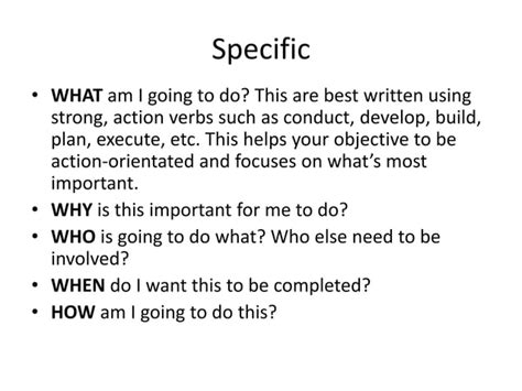 Setting Smart Objectives PPTX Resume Writing And Advice Job Search