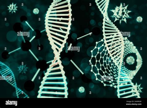 DNA Molecular Background Green Black With Binary Code Stock Photo Alamy