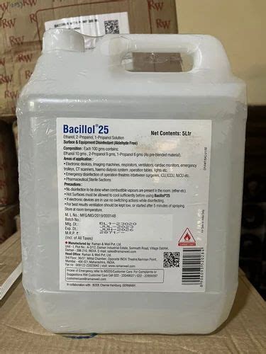 5 Litre Bacillol Surface Equipment Disinfectant Solution At ₹ 1600can