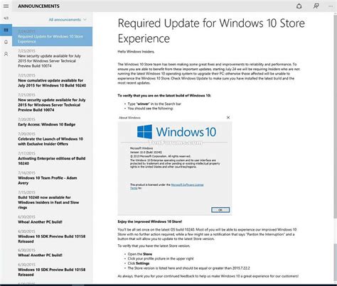 Required Update For Windows 10 Build 10240 Store Experience Windows