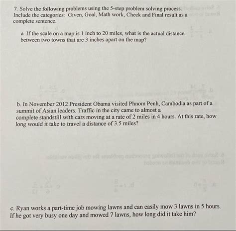 Solved 7 Solve The Following Problems Using The 5 Step Chegg Com