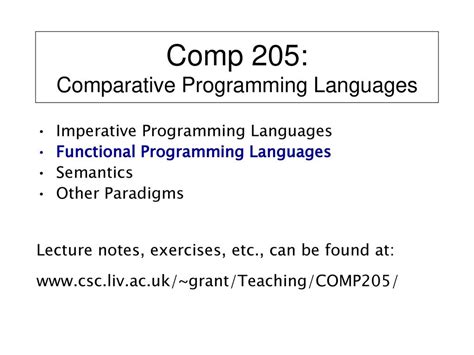 Comp 205 Comparative Programming Languages Ppt Download