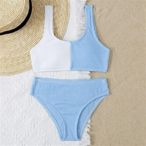 Gyratedream Girl Swimsuit Sport Tankini Bikini Set Swimsuit Bathing