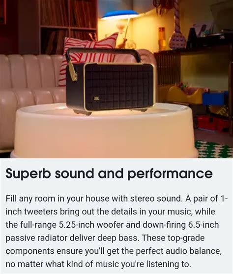 JBL AUTHENTICS Portable Smart Home Speaker With Wi Fi Bluetooth And Voice Assistants With