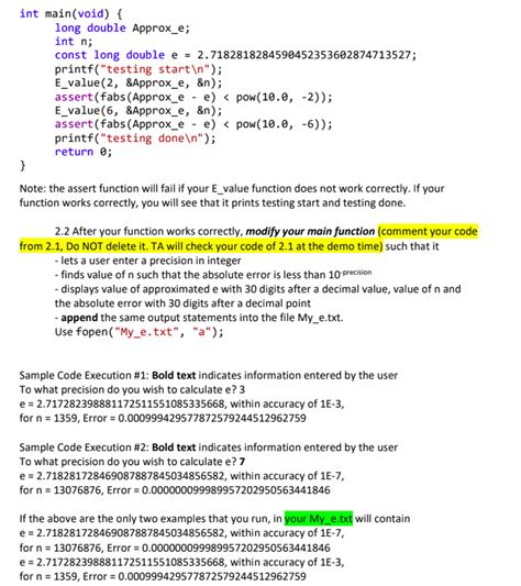Problem Points Approximating E Euler S Number Chegg Com