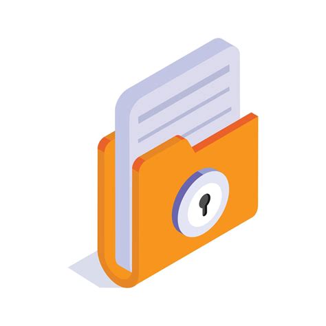 Locked Folder Data Protection Sensitive Documents Secure Folder Isometric 51096700 Vector Art